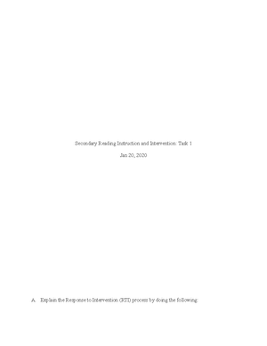 ESP task 1 assignment - A. Explain the Response to Intervention (RTI ...