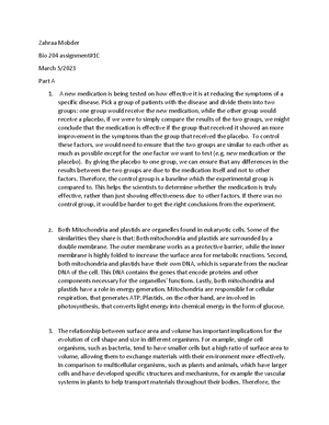 Unit 1 BIO assignment - Assignment 1 A For students with first names starting with the letters A ...