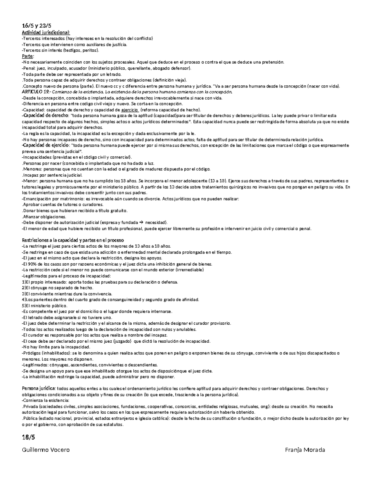 Resumen elementos - XCCXC - 16/5 y 23/ Actividad jurisdiccional ...