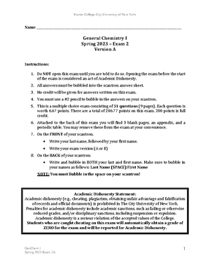 Chem2 Exam Appendix - The City University of New York General Chemistry ...