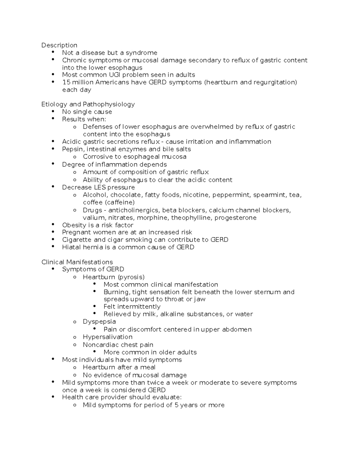 GERD - GERD summary - Description Not a disease but a syndrome Chronic ...