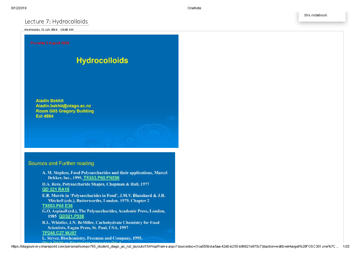 FOSC301, 1 August 2019, Lecture 7 - Warning: TT: undefined function: 32 Wednesday, 31 July 2019 ...