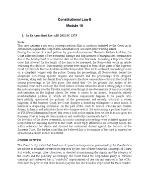 Module 2 - this is law notes - Constitutional Law II Module 2 Article ...