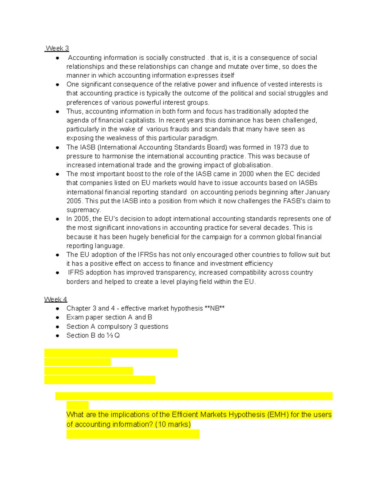 AC4305 tutorials - tutorial notes - Week 3 Accounting information is ...