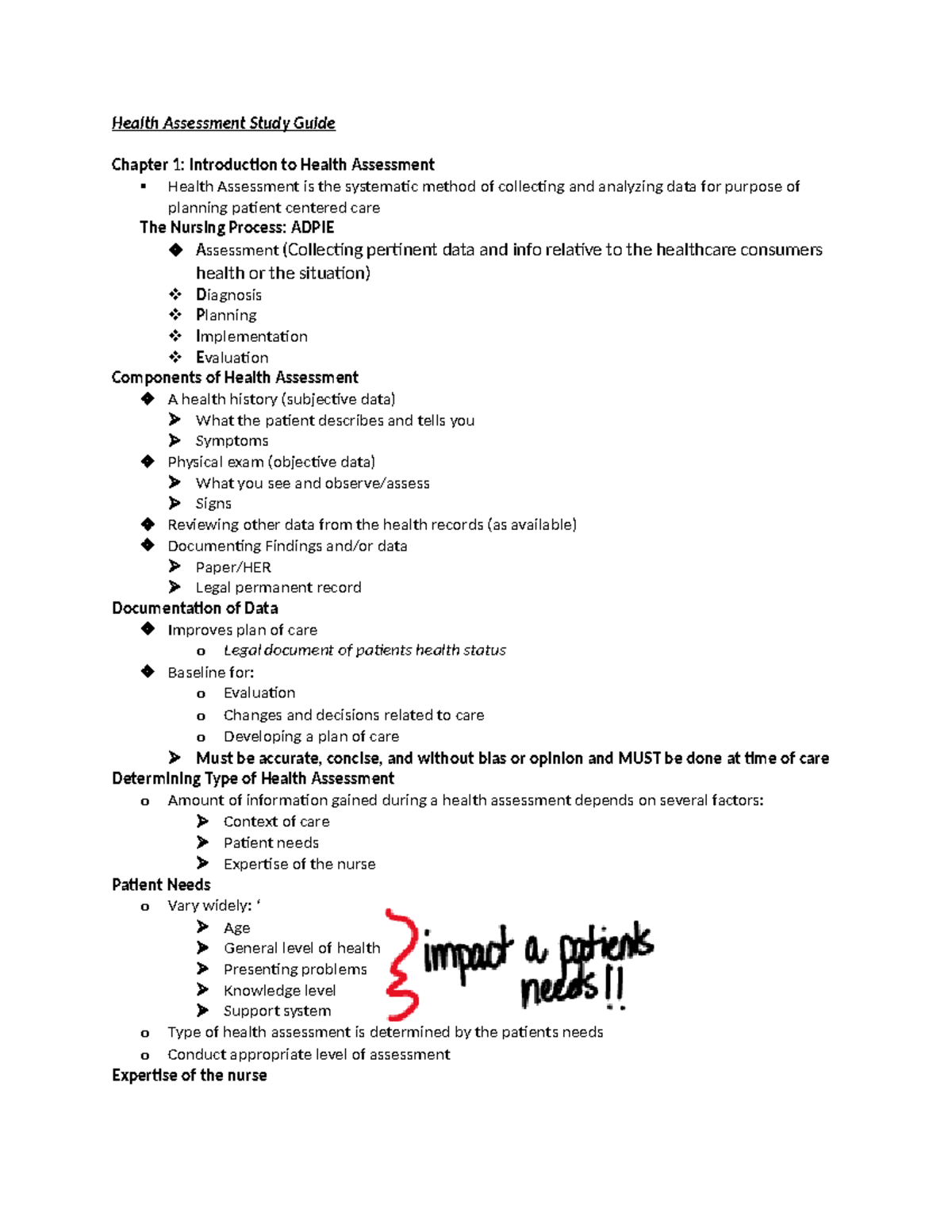 Physical assessment study guide - Health Assessment Study Guide Chapter ...