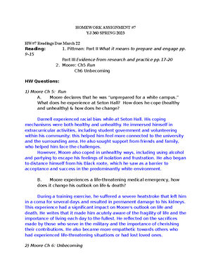 HW #3 - Homework - HOMEWORK ASSIGNMENT YJ 360 SPRING 2023 HW#3 Readings Due Feb 15 Social ...