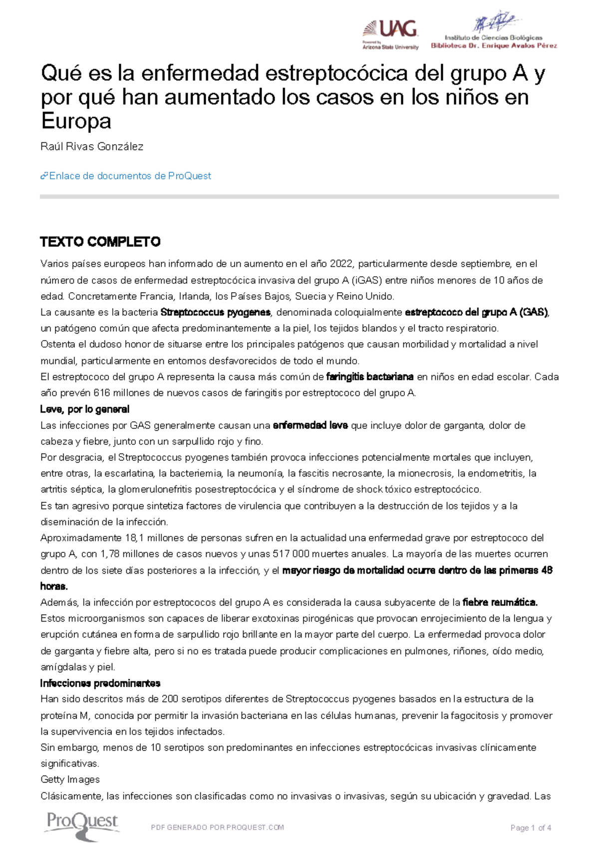 Pro Quest Documents-2023-11-02 2 - Qué es la enfermedad estreptocócica ...