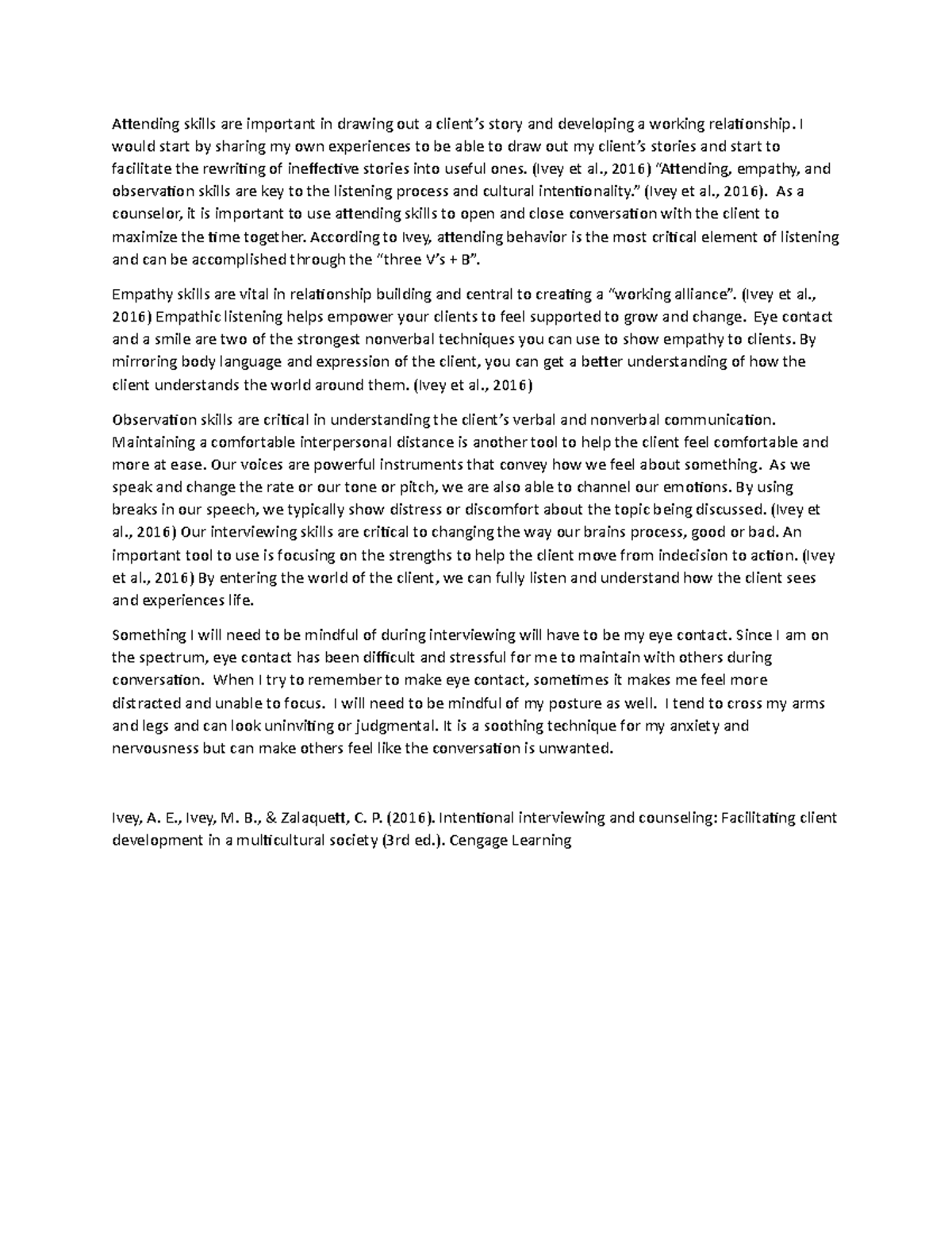 Discussion 2-1 HSE 220 - Attending skills are important in drawing out ...