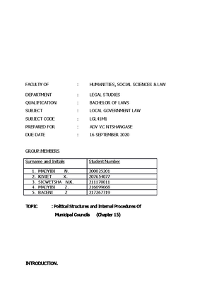 Whitepaper on loca gov - Legislation - The White Paper on Local ...