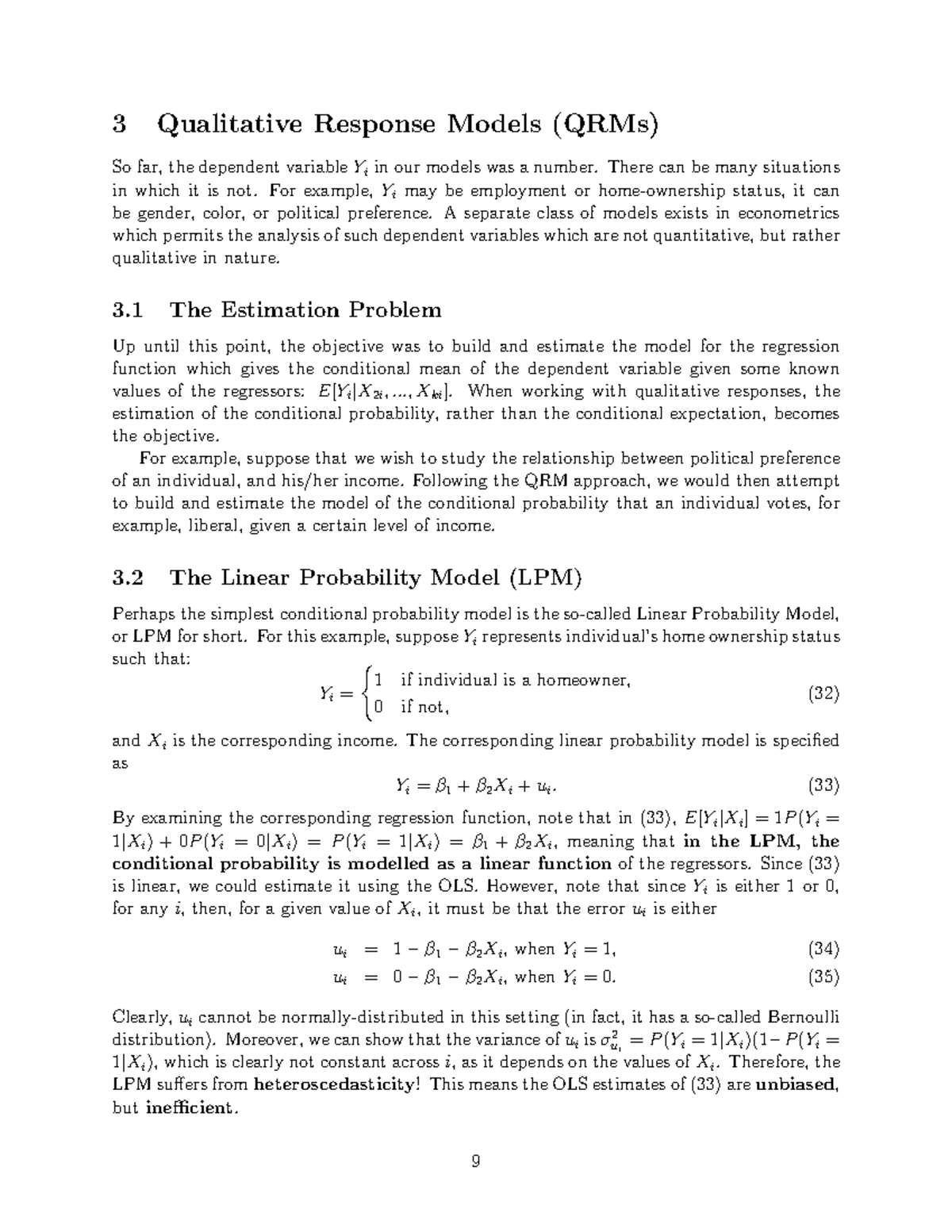 Midterm Review part 2 - 3 Qualitative Response Models (QRMs) So far ...