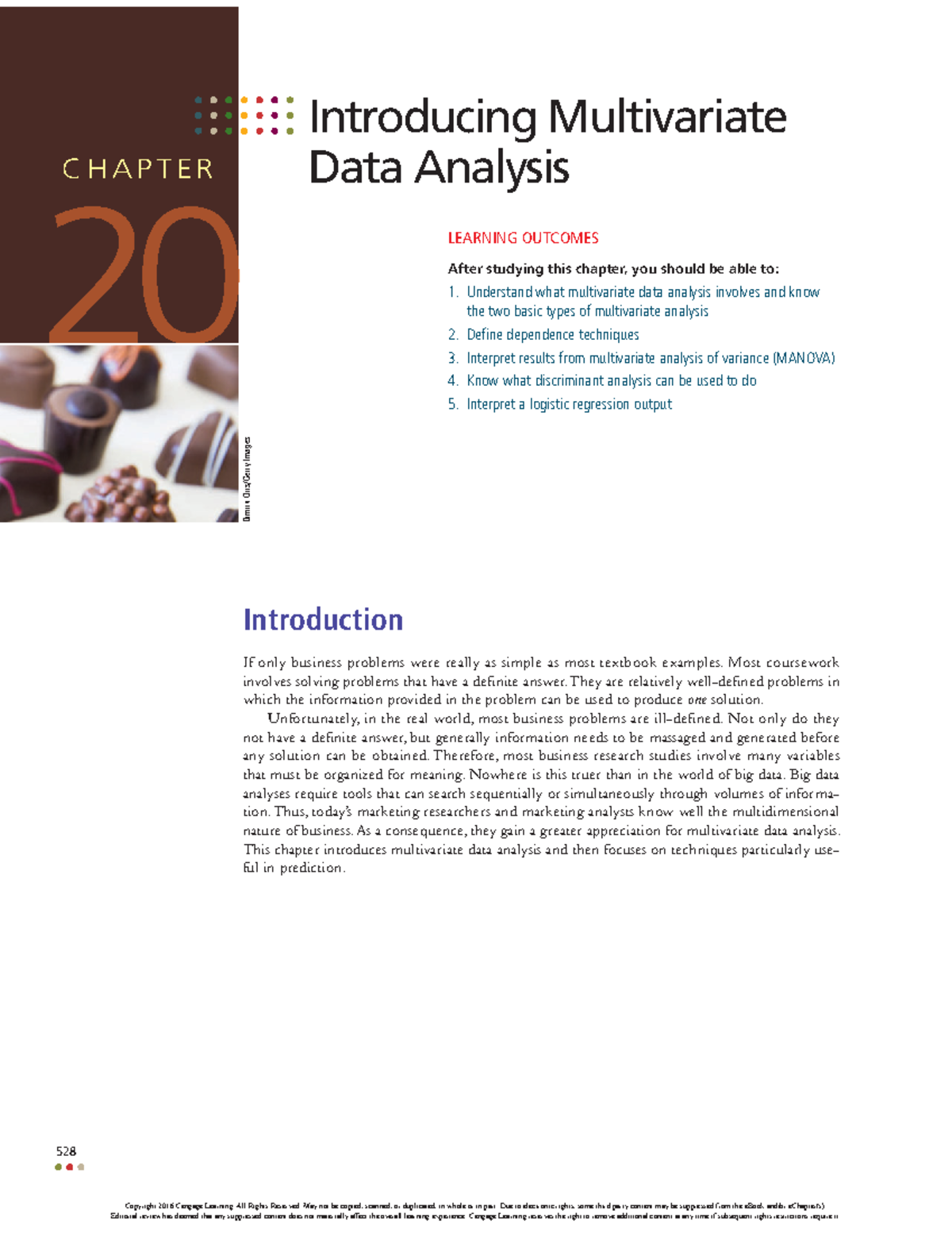 Chapter 20 - sadf - 200 528 Introducing Multivariate Data Analysis LEARNING OUTCOMES After ...