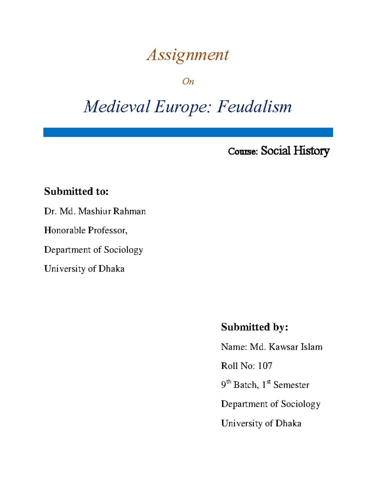 Feudalism Medieval Europe - Assignment On Medieval Europe: Feudalism ...