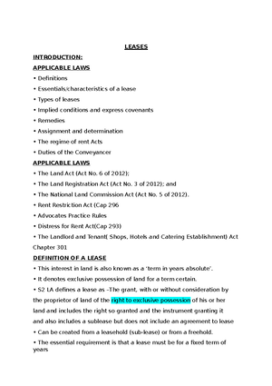 Property Theory Notes - Everything to do with propety law the entire ...