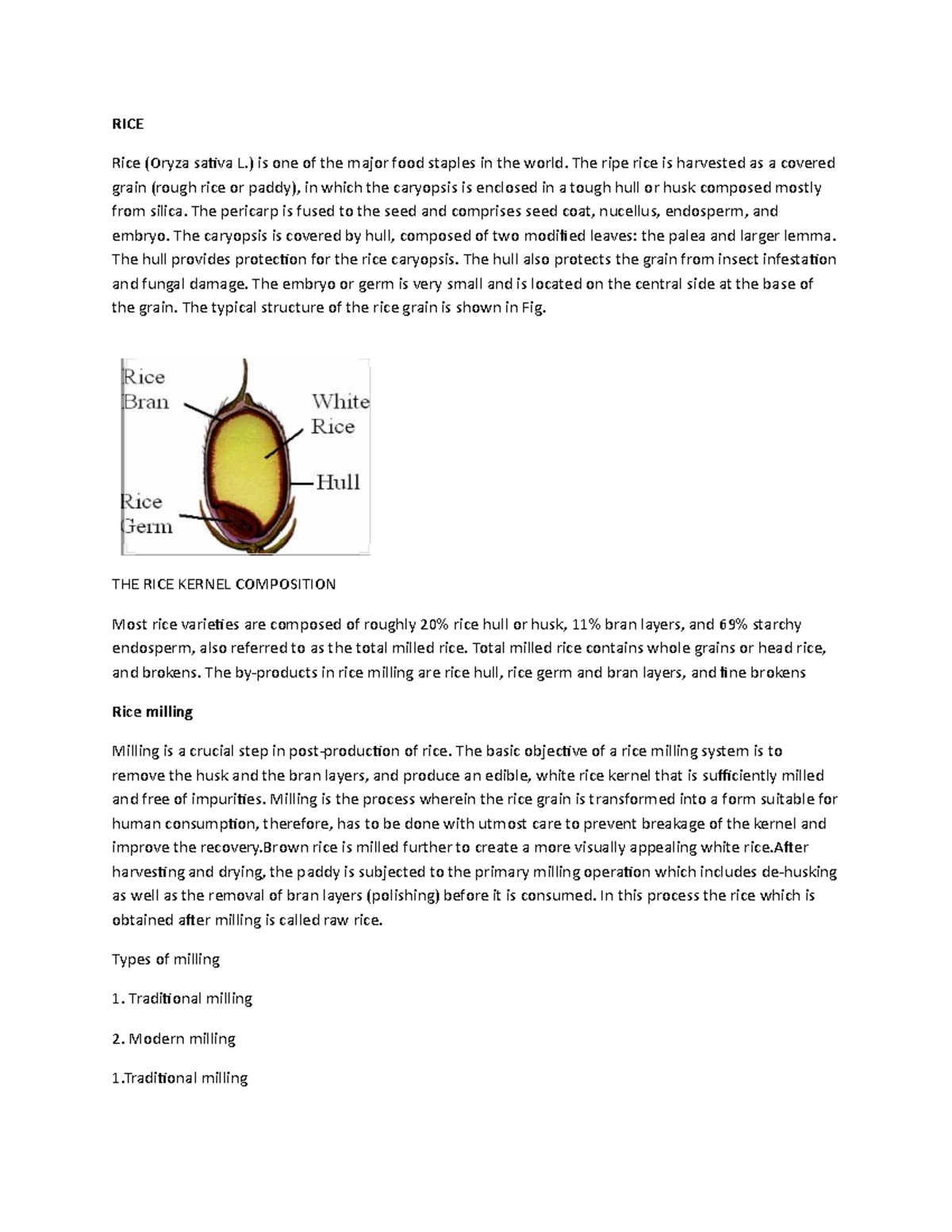 RICE-WPS Office - Food technology - RICE Rice (Oryza sativa L.) is one ...