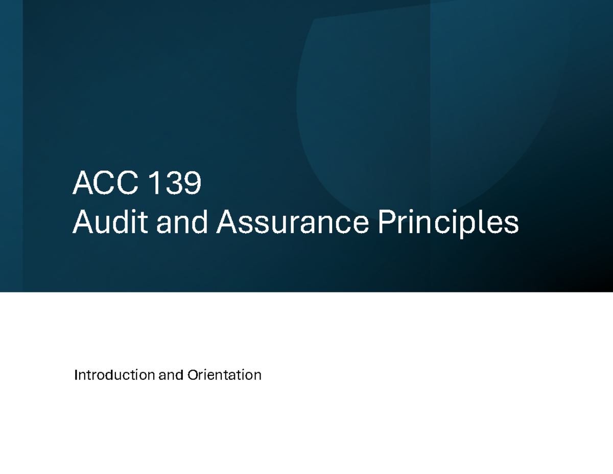 Audit-and-Assurance - N......... - ACC 139 Audit and Assurance ...