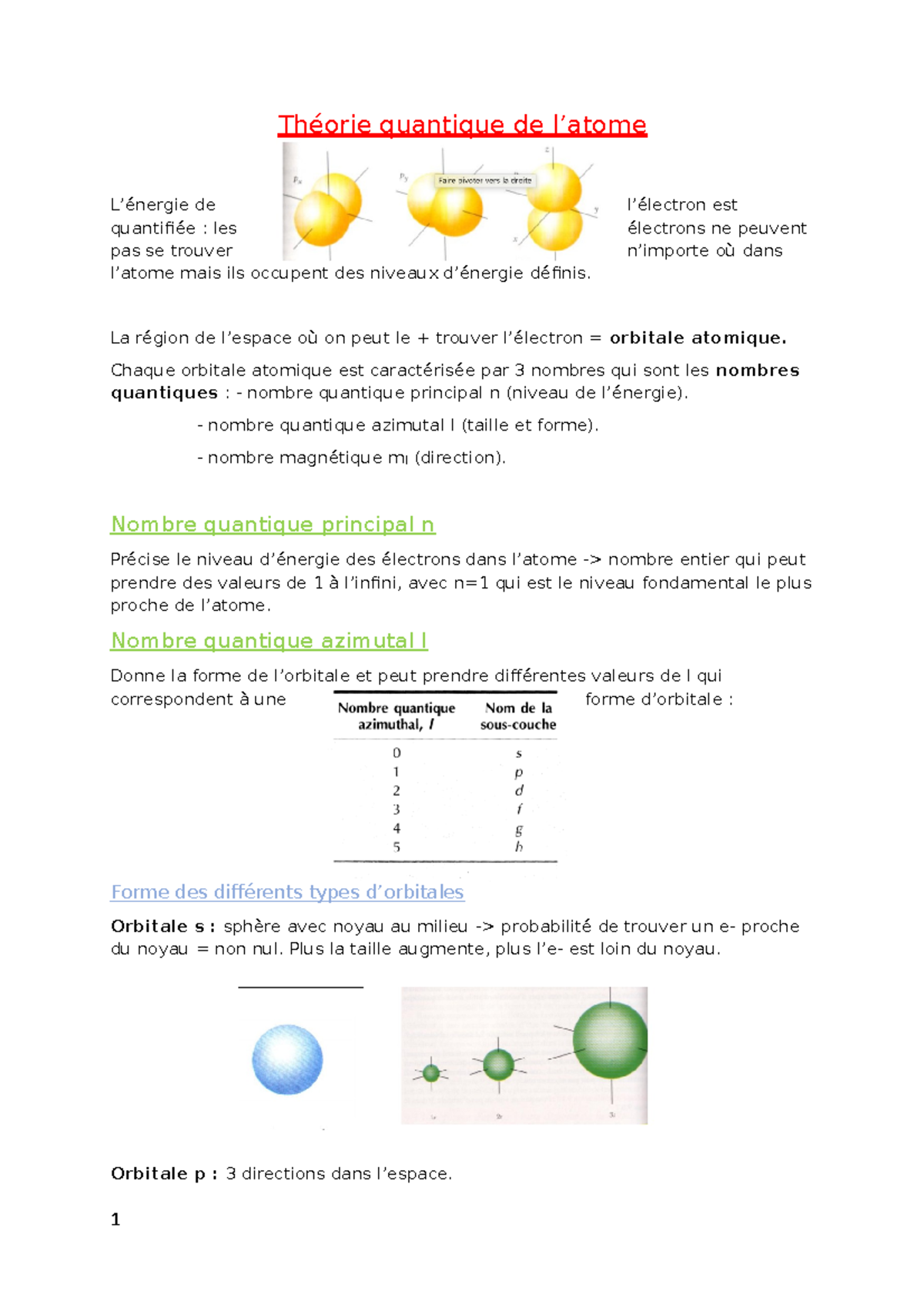 Théorie quantique de l'atome - Théorie quantique de l’atome L’énergie ...