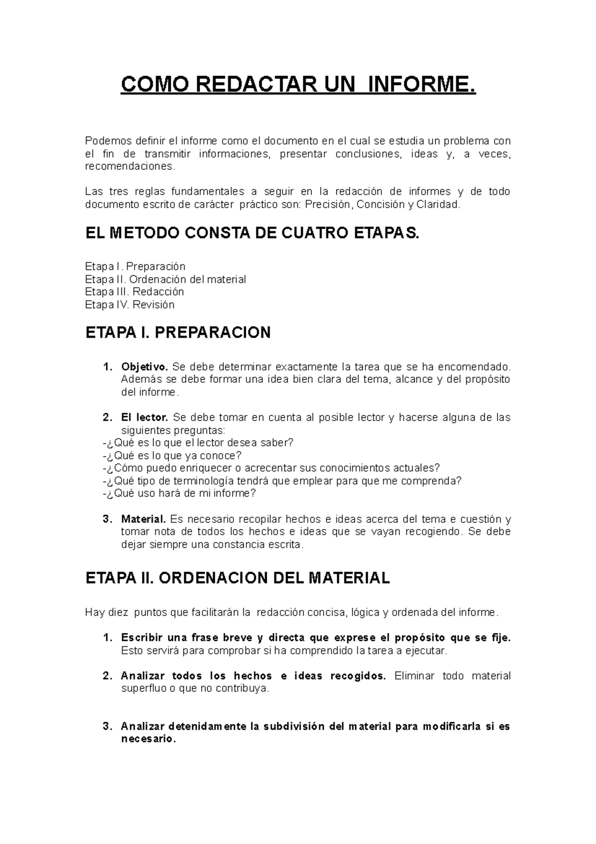 01 como redactar un informe - COMO REDACTAR UN INFORME. Podemos definir ...