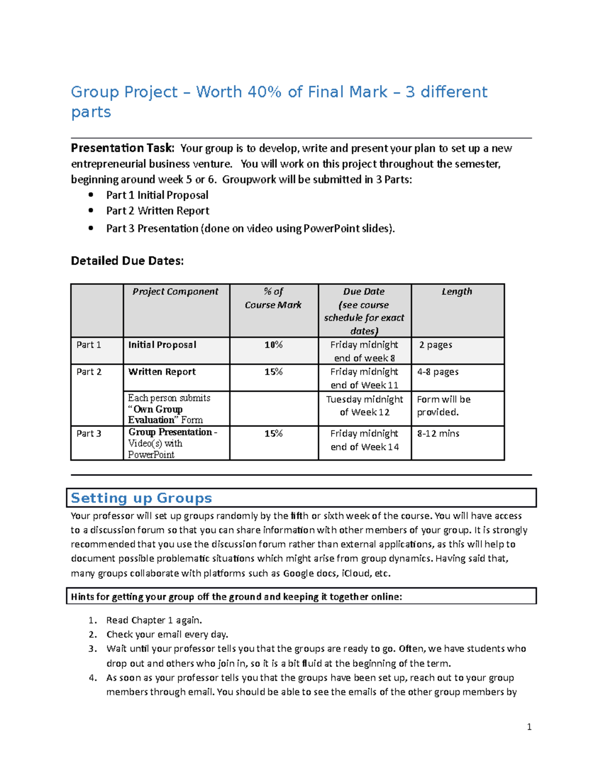 Group Project Parts 1 2 3 2 - MATH-1201 - Fanshawe - Studocu