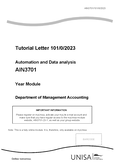 AIN3701 - Unisa - Automation and data analysis. - Studocu