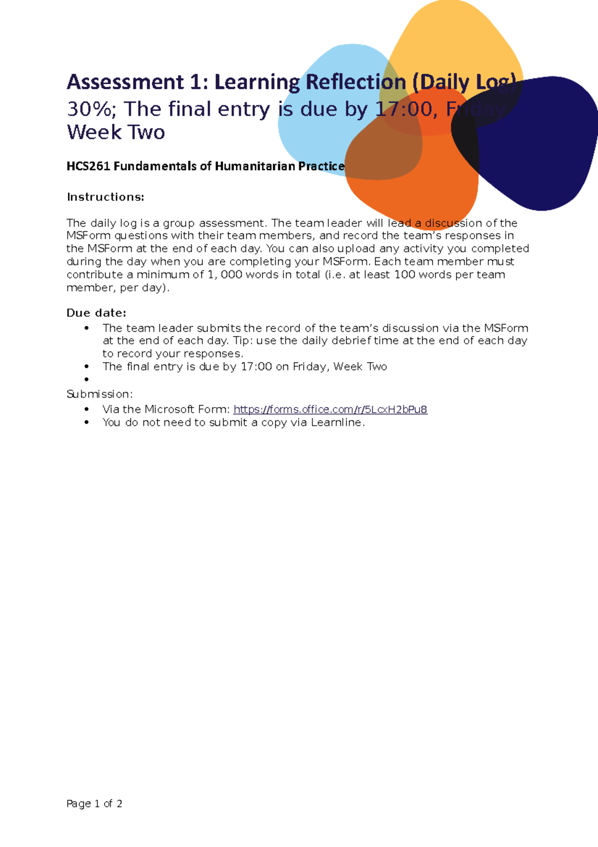 1. Instruction Sheet Daily Log Learning Reflection - Micro ecomonics ...
