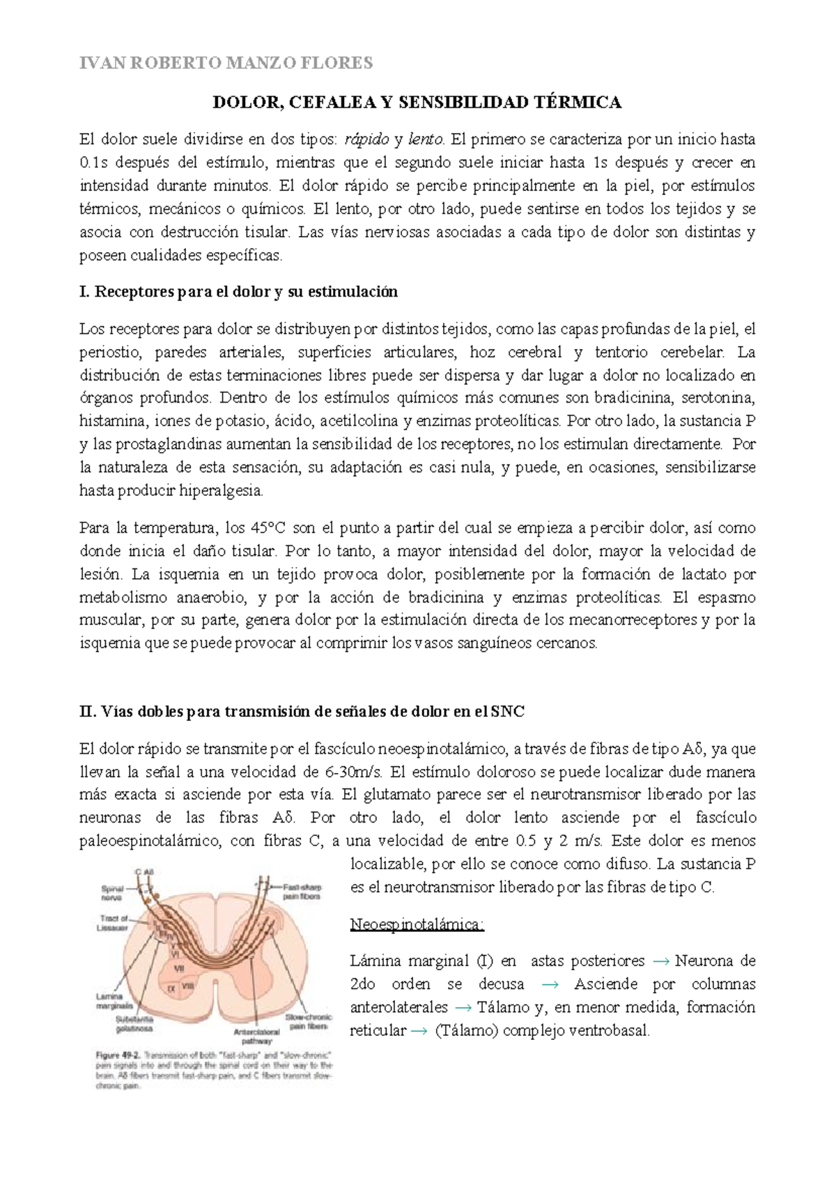 Material de apoyo 8 Dolor, cefalea y sensibilidad térmica - Psicologia Clinica - ULEAM - Studocu