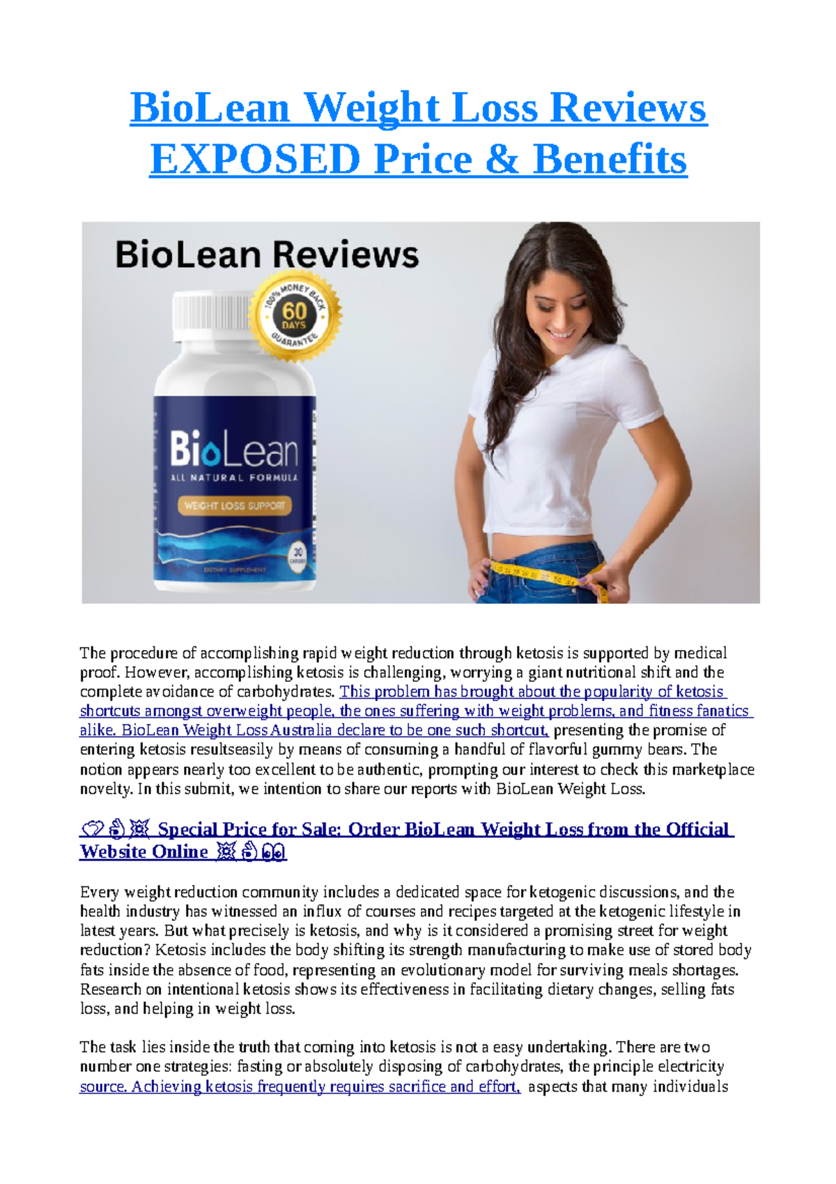 Bio Lean Weight Loss - Packed with vital vitamins, they assist you keep ...