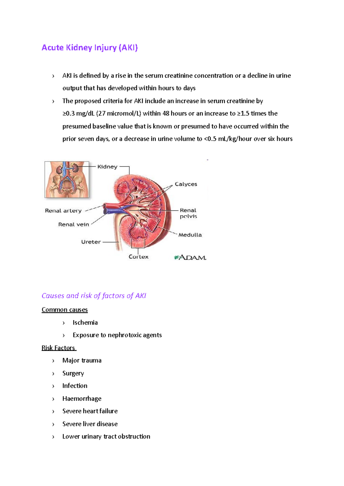 Acute Kidney Injury Notes - Acute Kidney Injury (AKI) › AKI is defined ...