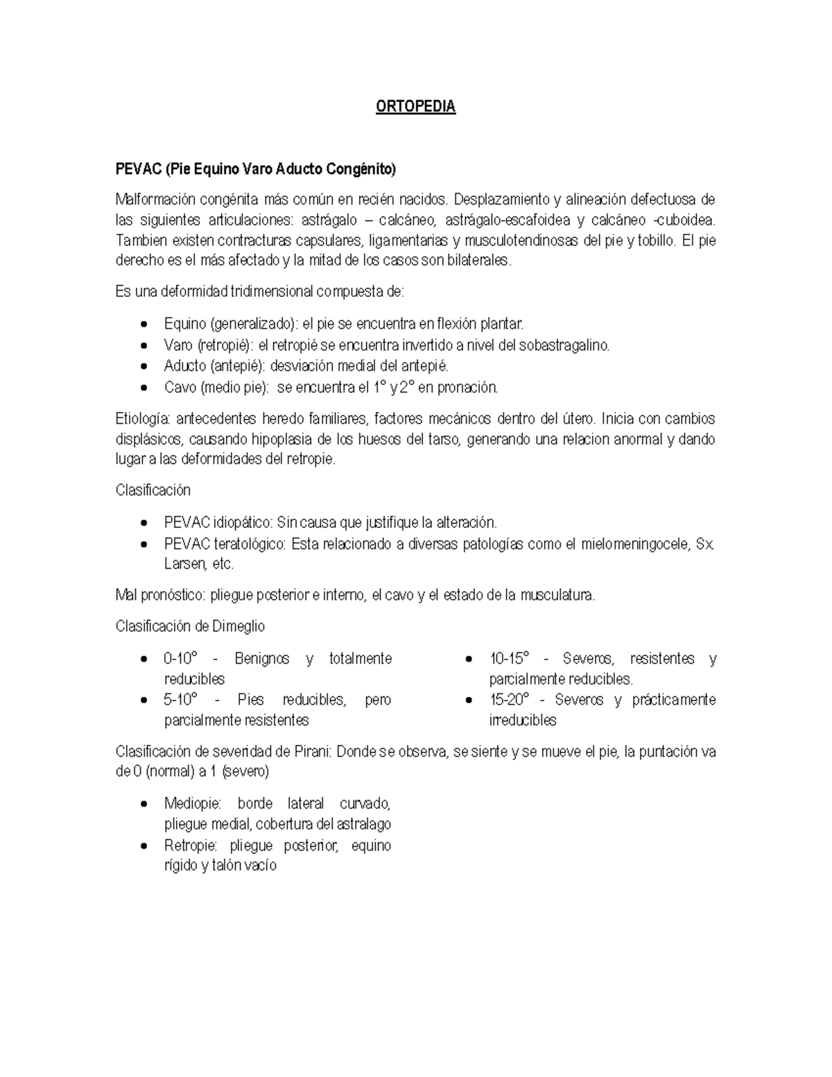 Pevac y Dedos en garra - Resumen del curso - ORTOPEDIA PEVAC (Pie ...