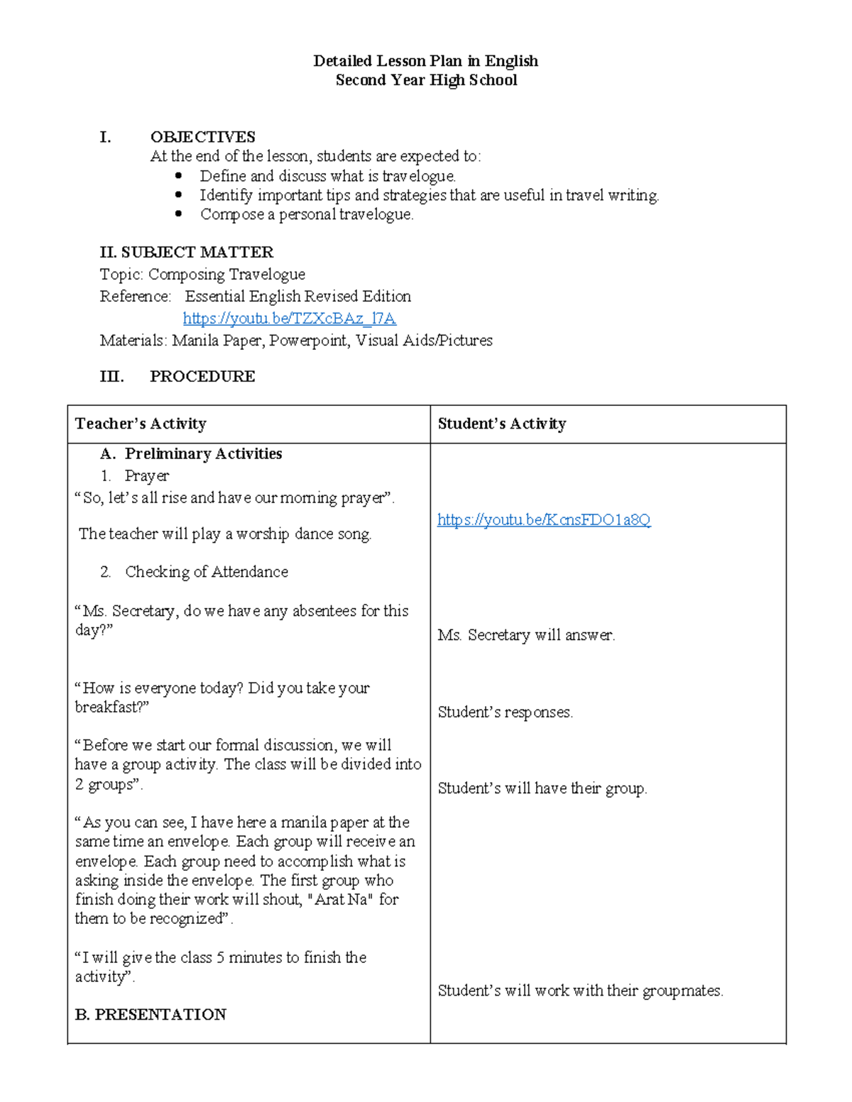 604233540 Detailed Lesson Plan - Detailed Lesson Plan in English Second ...