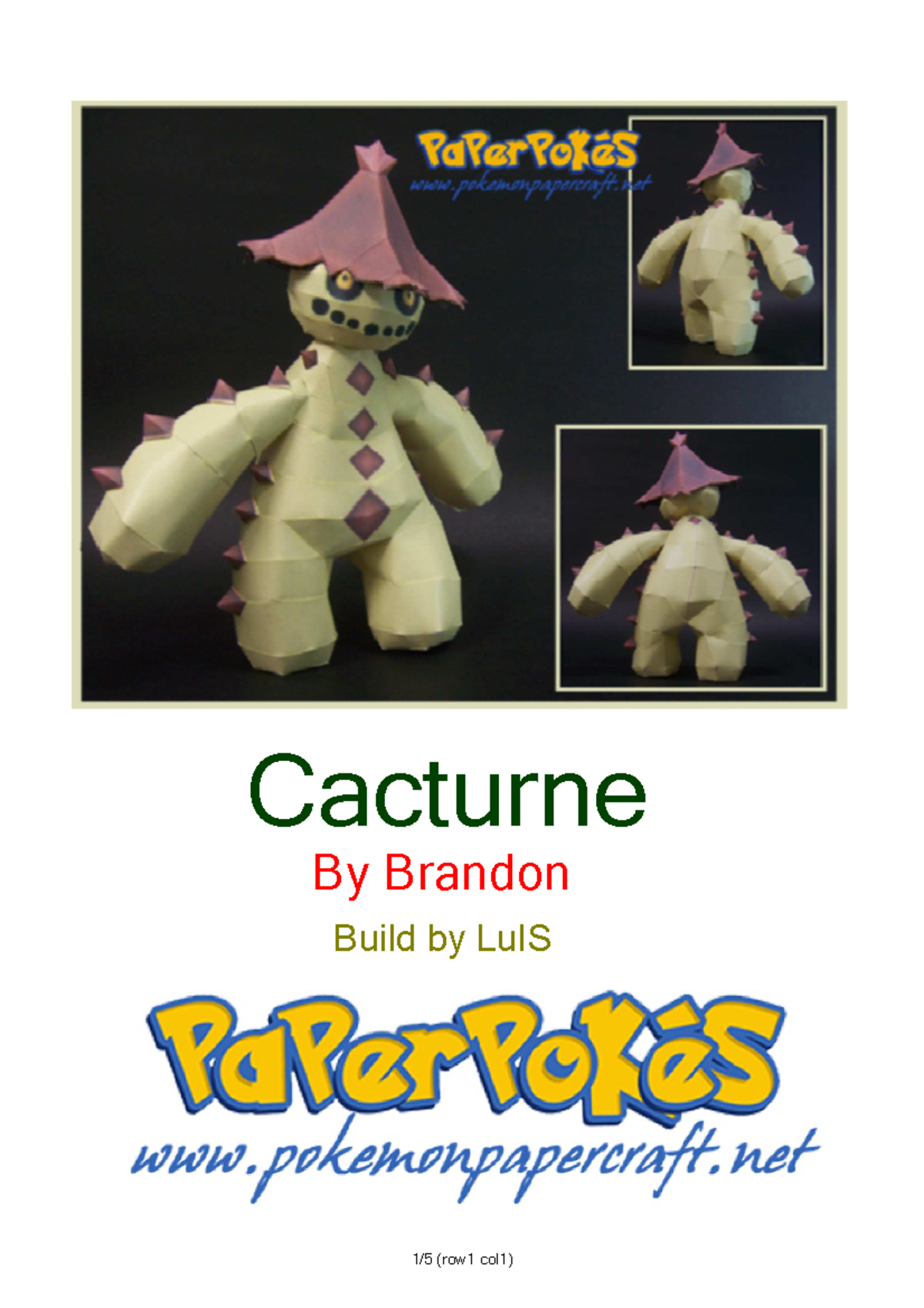 Cacturne A4 Shiny Lined - Cacturne By Brandon Build by LuIS 1 2 3 4 5 6 ...