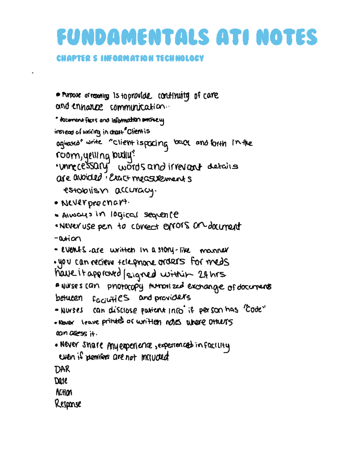 Fundamentals notes ati - Purpose ofreporting istoprovide continuity ...