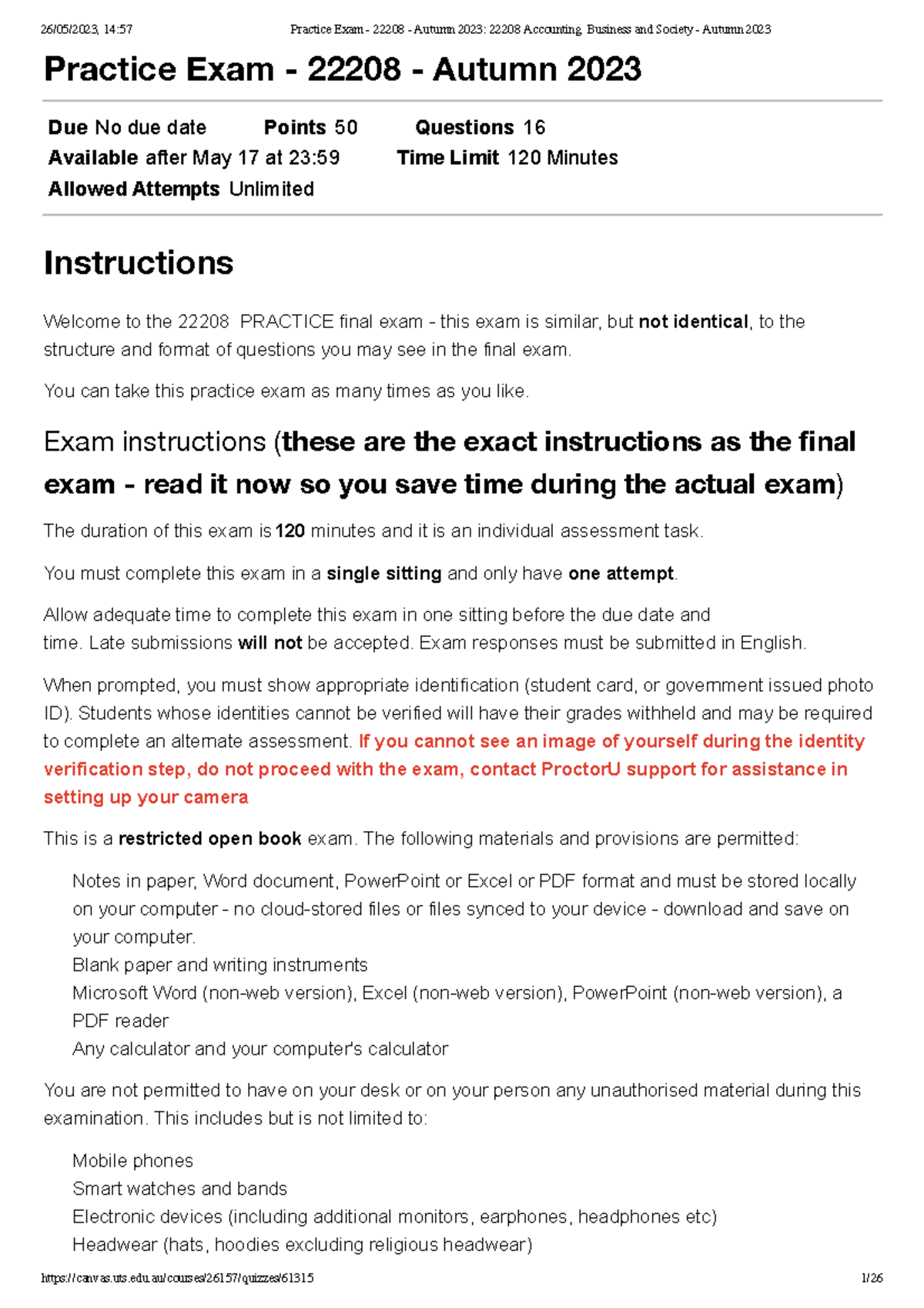 Practice Exam - You can take this practice exam as many times as you ...