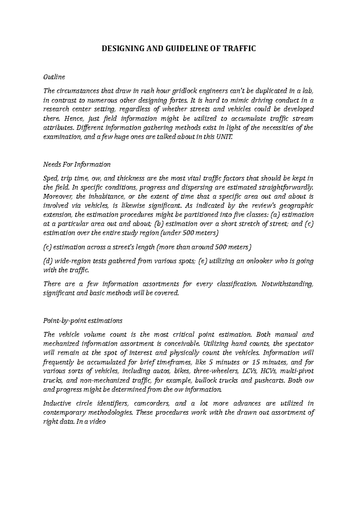 Designing AND Guideline OF Traffic - DESIGNING AND GUIDELINE OF TRAFFIC ...