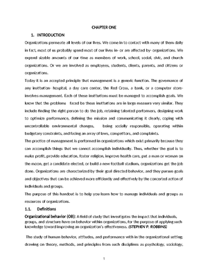 Pdf file introduction to management - CHAPTER 1 NATURE OF MANAGEMENT ...