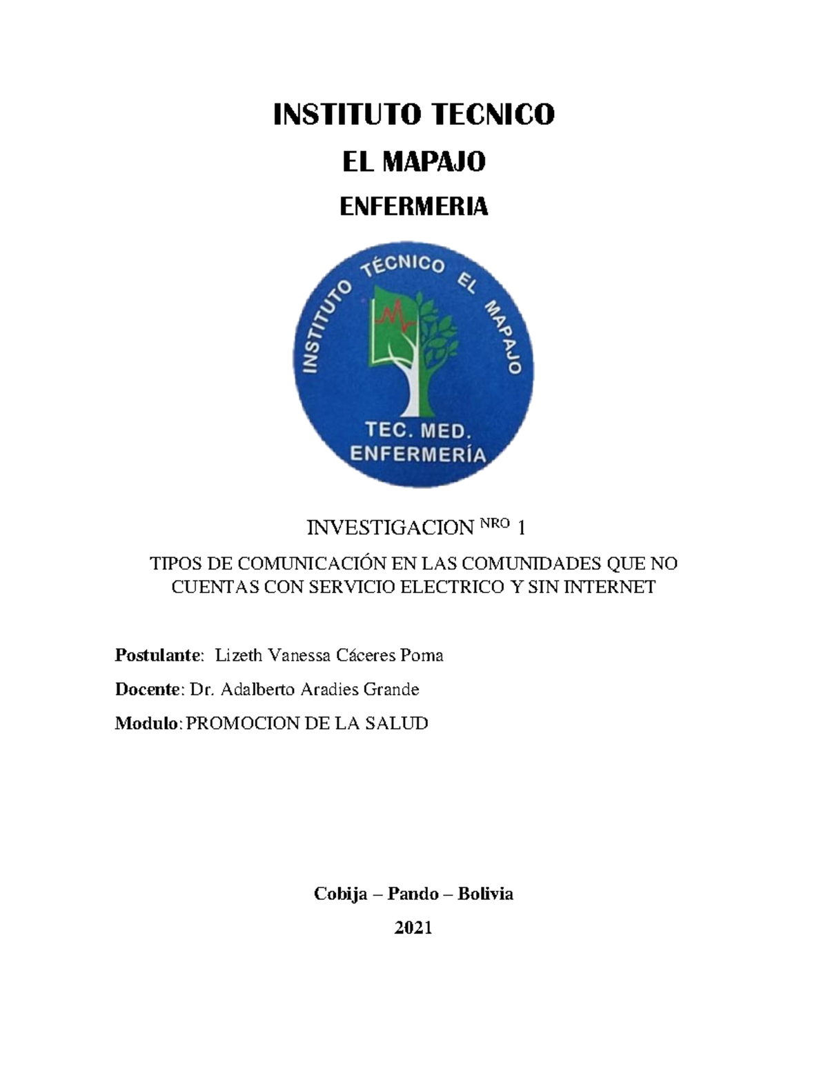 Investigacion sobre los derechos civil - INSTITUTO TECNICO EL MAPAJO ...