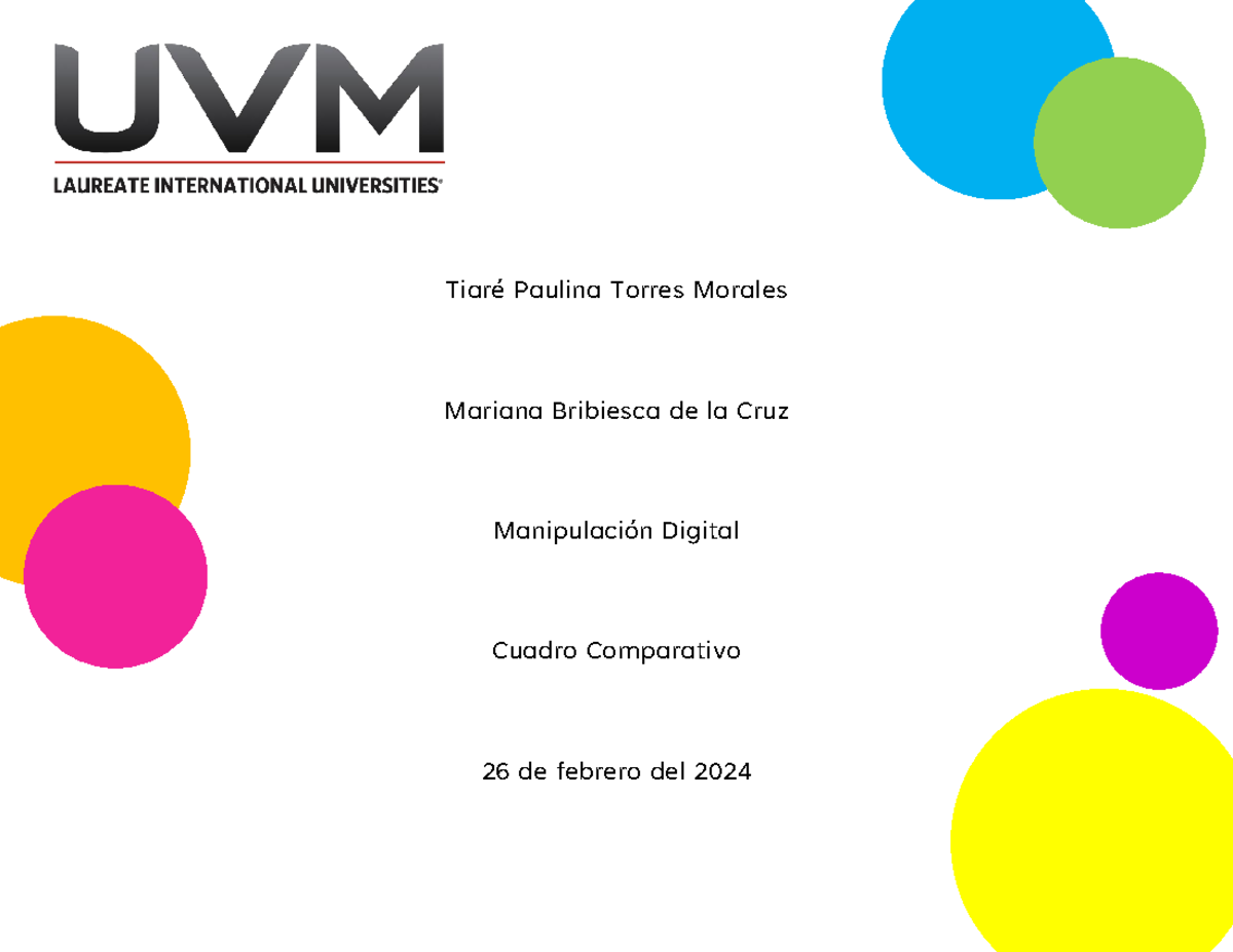 A#1 TPTM MD - Tiaré Paulina Torres Morales Mariana Bribiesca de la Cruz ...