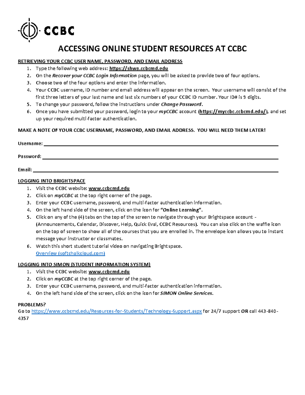 CCBC Accessing Online Student Resources 07 - ACCESSING ONLINE STUDENT ...