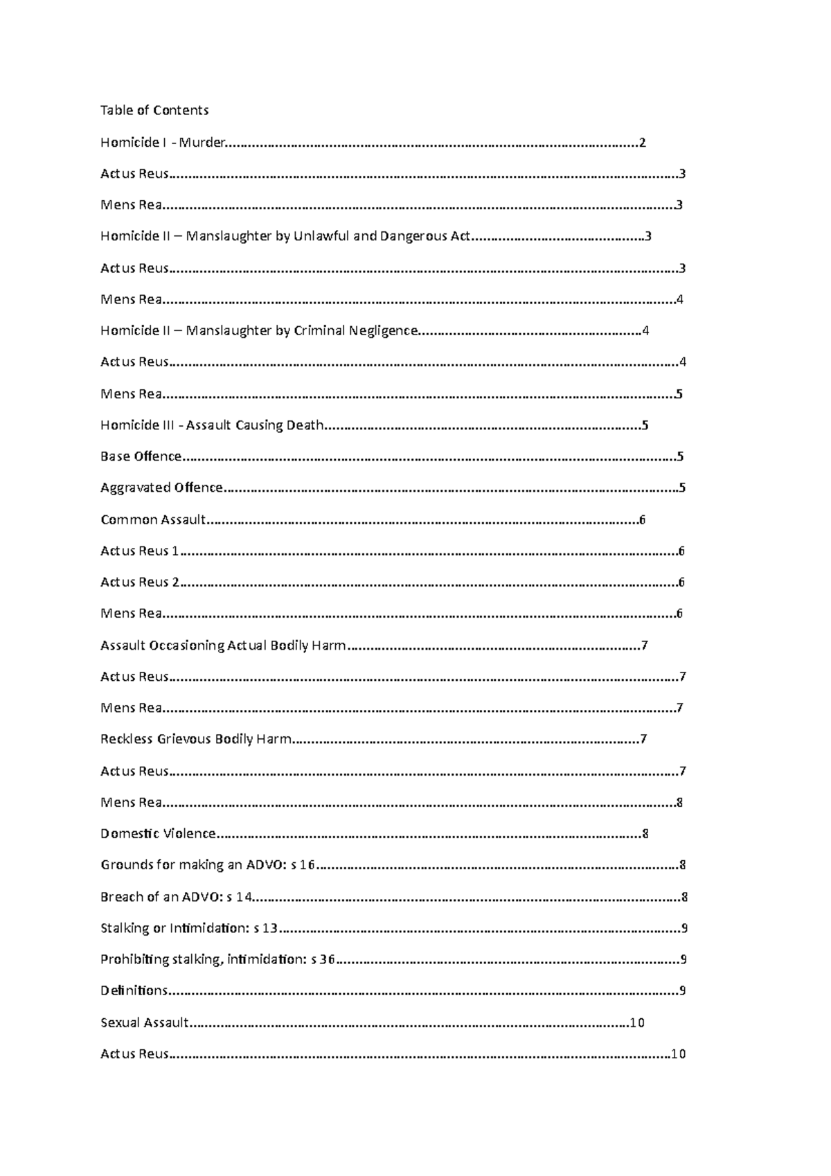 Crime notes for exam 1 - Summary Criminal Law And Process A - Table of ...