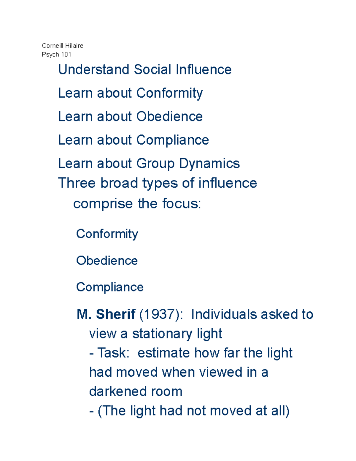 Relationship - Corneill Hilaire Psych 101 Understand Social Influence ...