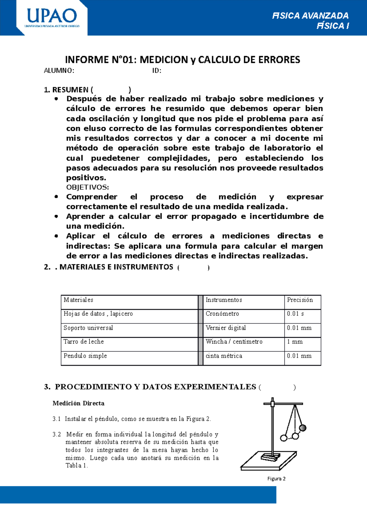 Medicion y Calculo DE Errores - Física - UPAO - Studocu