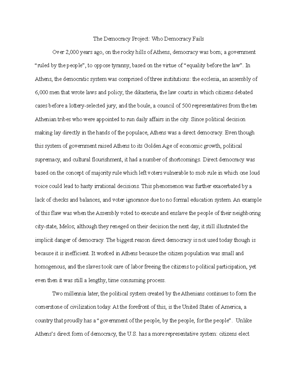 The Democracy Project - Grade: A - The Democracy Project: Who Democracy ...
