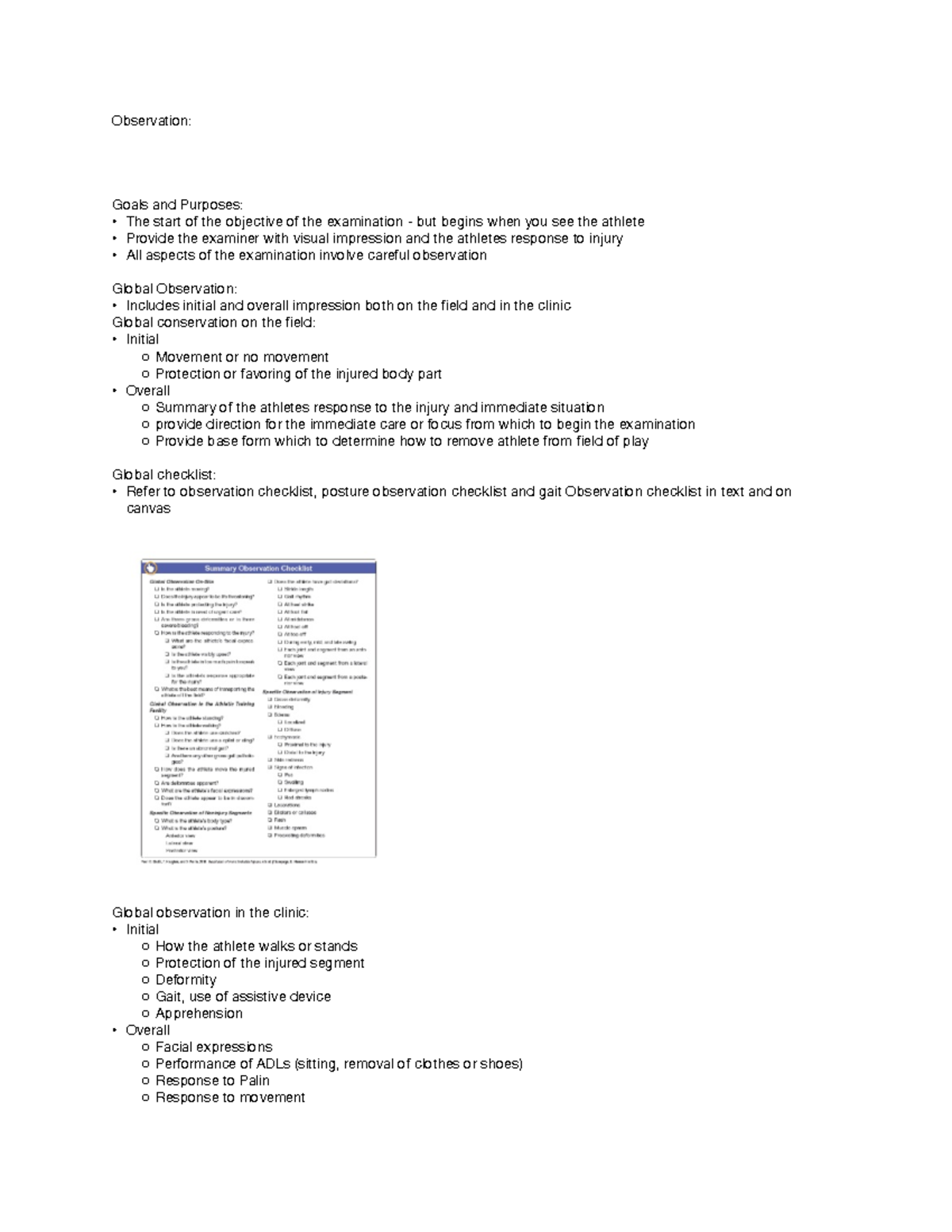 Observation- Goals and Purposes - Observation: Goals and Purposes: The ...