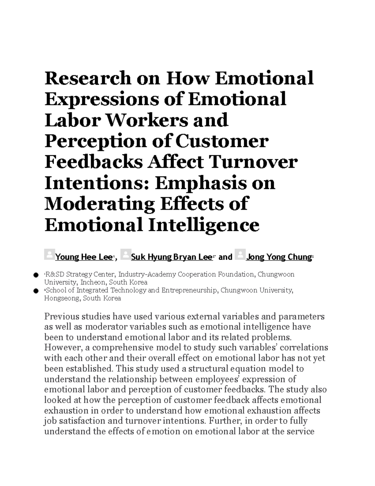 Emotion paper - Research on How Emotional Expressions of Emotional ...