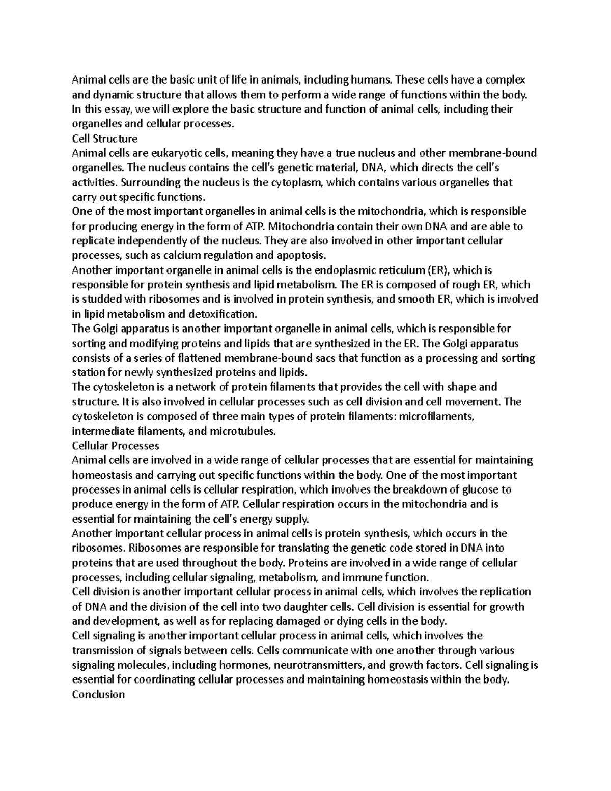 Animal cells are the basic unit of life in animals - These cells have a ...