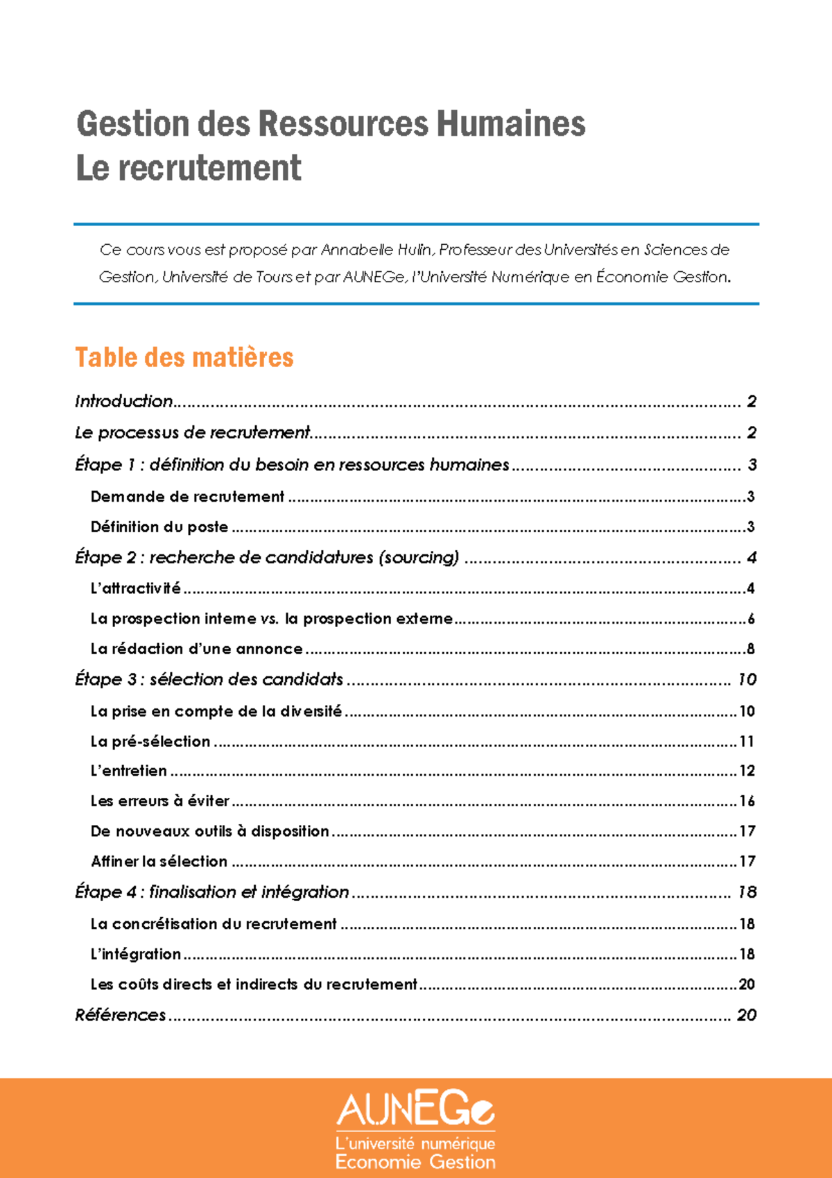 Gestion des ressources humaines -recrutement et integration- cours ...