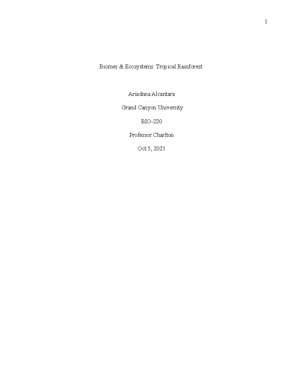 Topic 3 Biomes and Ecosystem Essay BIO220 - BIO-220 - GCU - Studocu