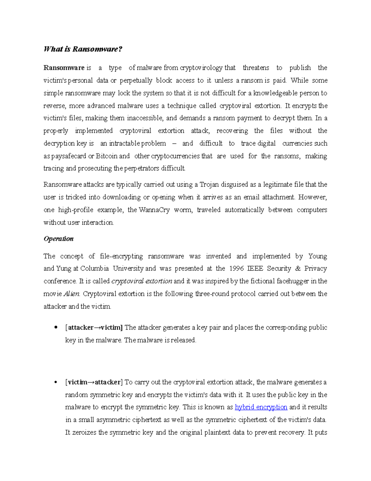 What is Ransomware - Lecture notes 1 -2 - BS in Computer Science - Studocu