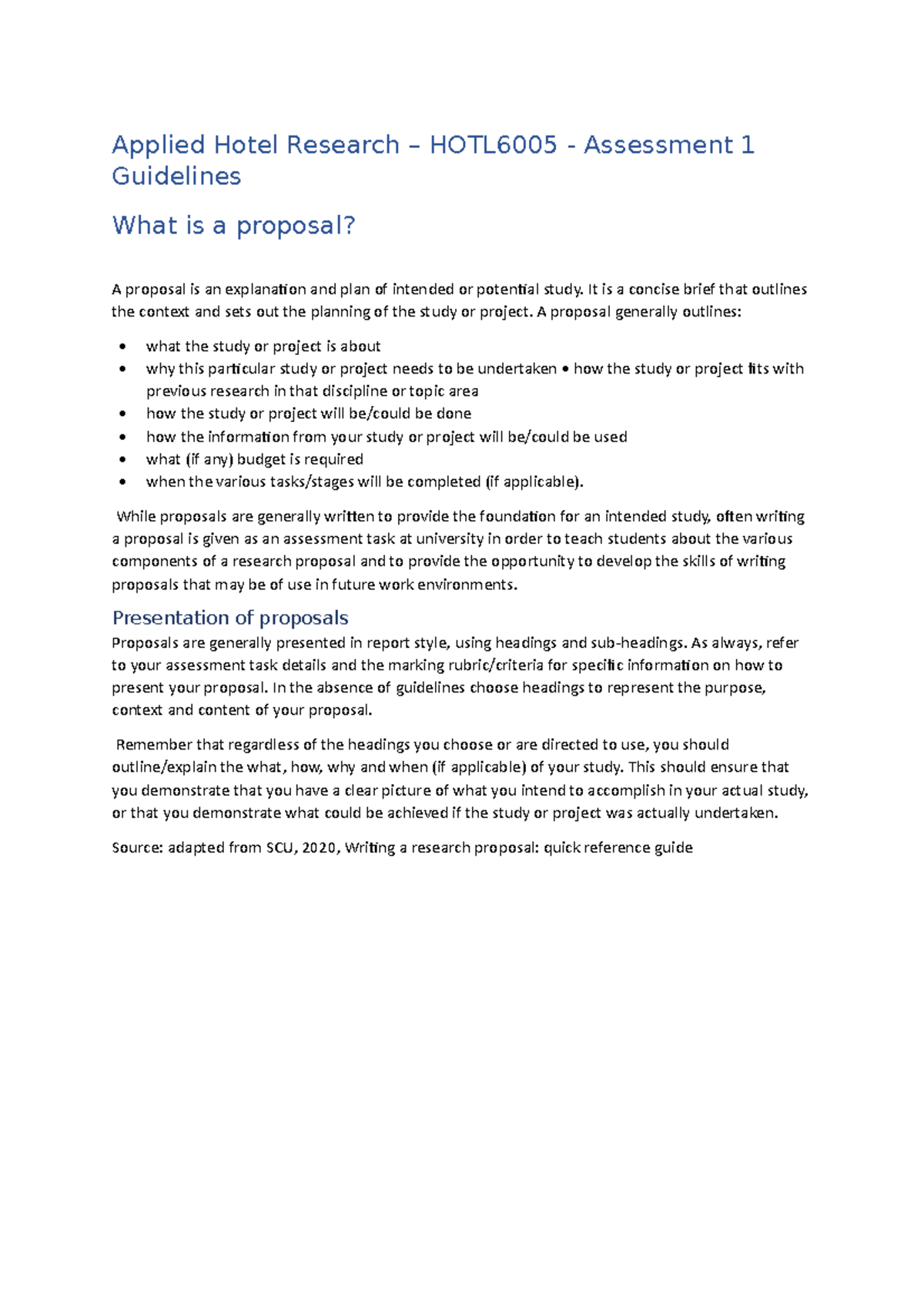 HOTL6005 Assessment 1 template guidelines - Applied Hotel Research ...