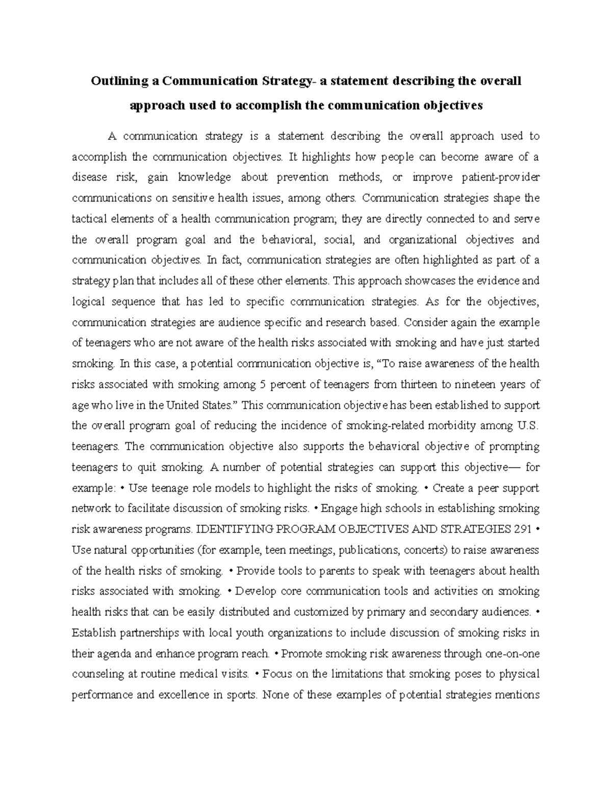 Outlining a Communication Strategy - It highlights how people can ...