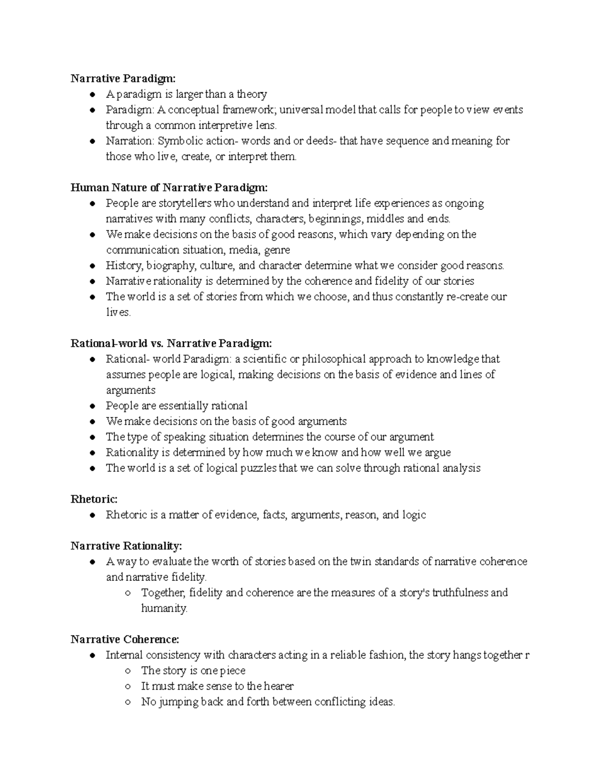 Notes 9 27 - Narrative Paradigm: A paradigm is larger than a theory ...
